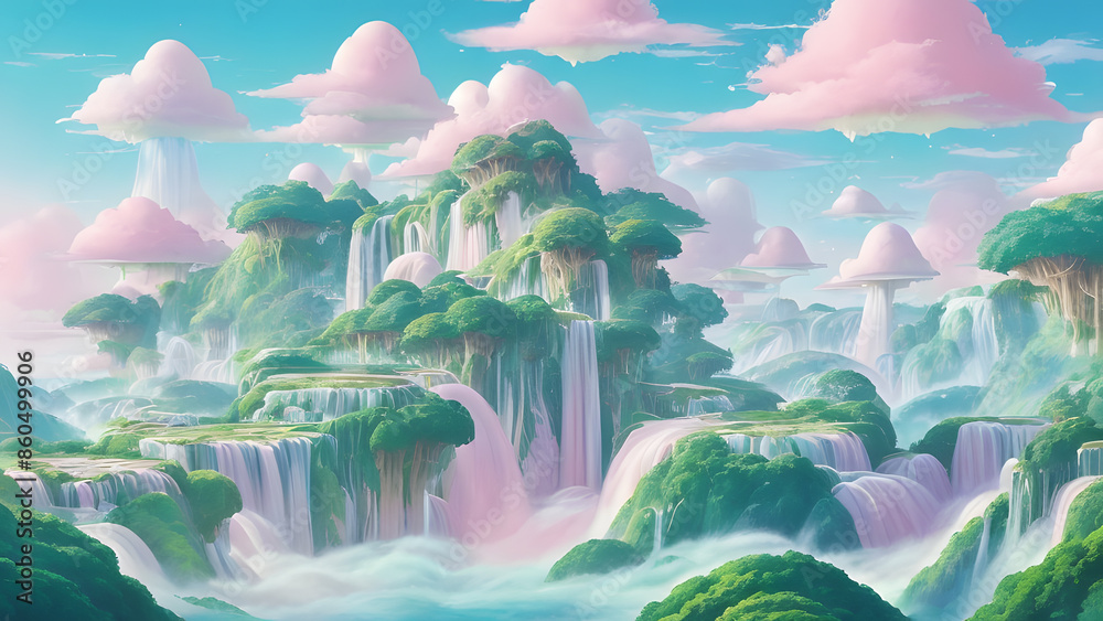 Dreamscape Sky Islands : Surreal floating islands with cascading ...