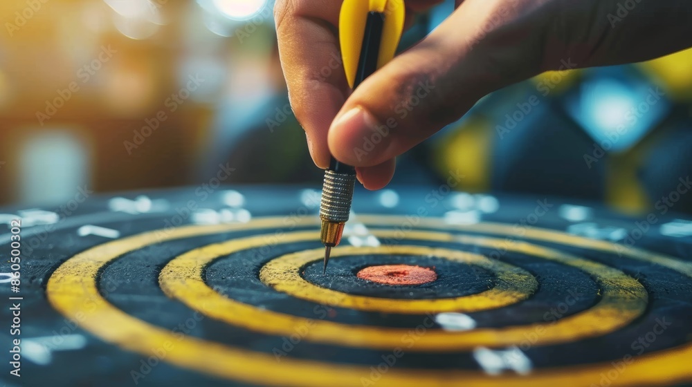 set goals for work. dart aiming at the target center business. goal ...