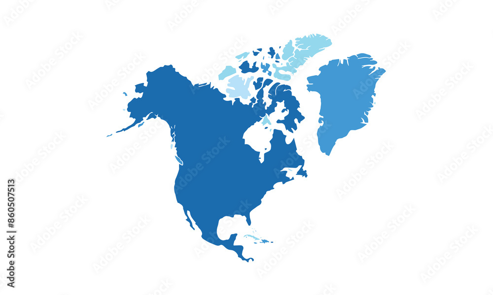Map of north america isolated modern colorful style. for website ...