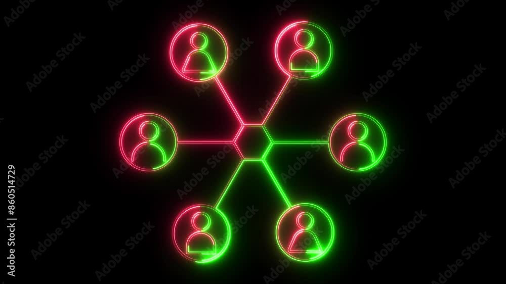 Abstract neon shine man icon animation . A man icon, often used in ...