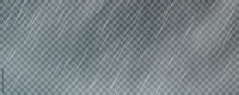 Raindrops on transparent background. Storm with rain and white cloud ...