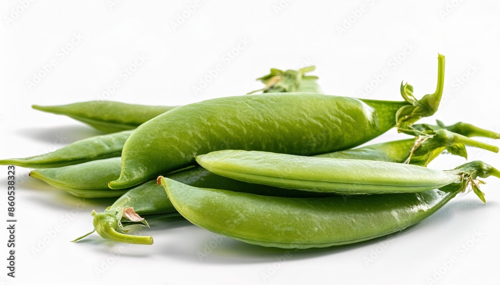 snow pea - Pisum sativumis - an edible pod pea with flat pods and thin ...