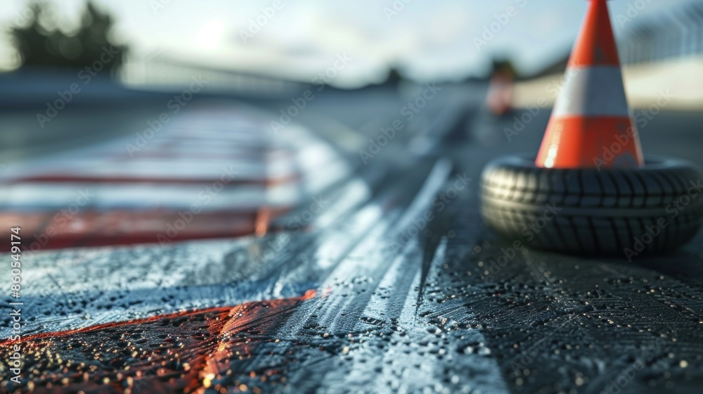 Illustration of tire track texture and asphalt road racing track ...