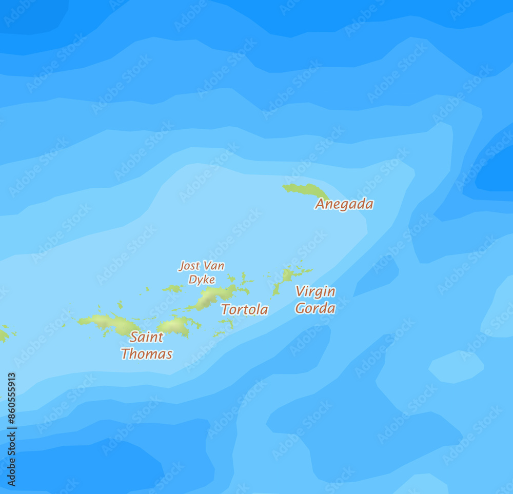 Map of British Virgin Islands and surrounding countries With country ...