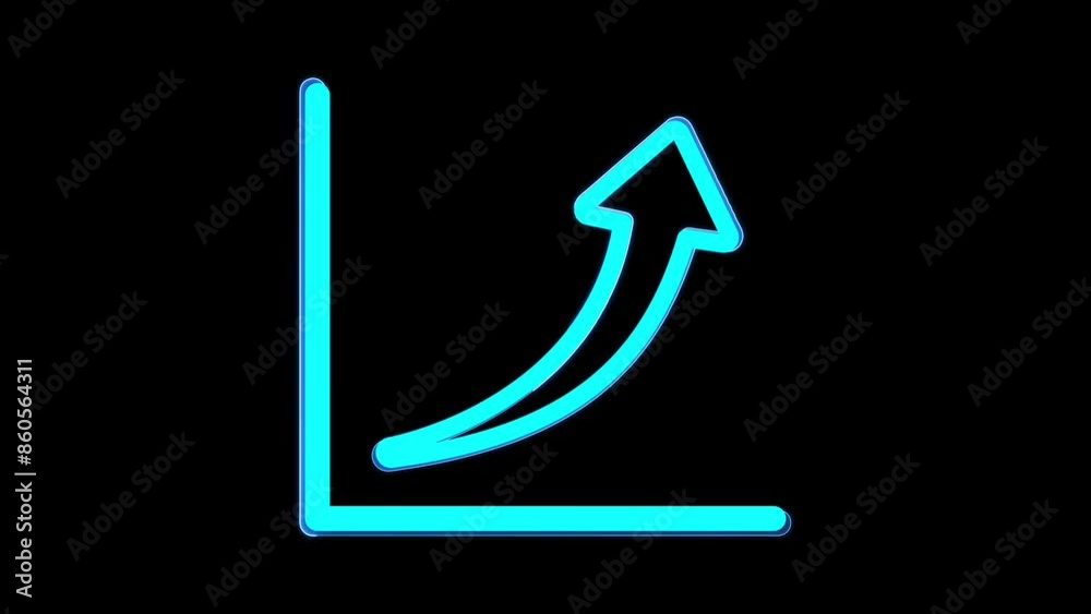 Finance business graph chart with upward animation. abstract glowing ...