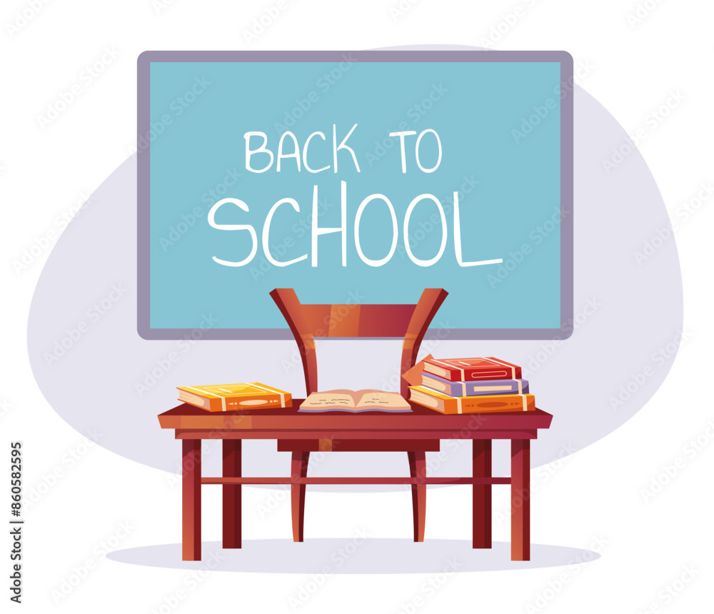 Back to school children cartoon education background banner concept ...