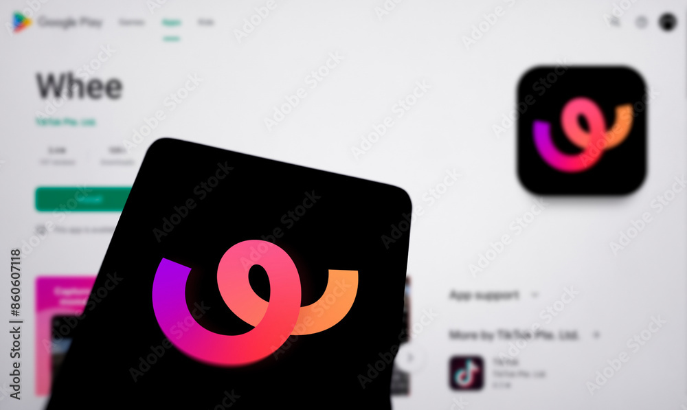Dhaka, Bangladesh- 23 June 2024: Whee logo is displayed on smartphone ...