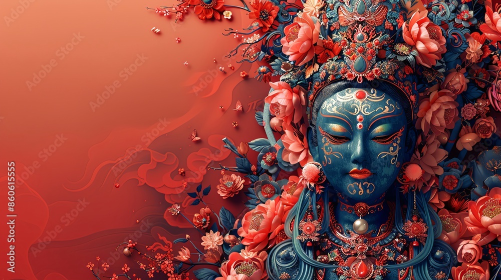 Tibetan Thangka Painting A detailed and colorful Tibetan Thangka ...