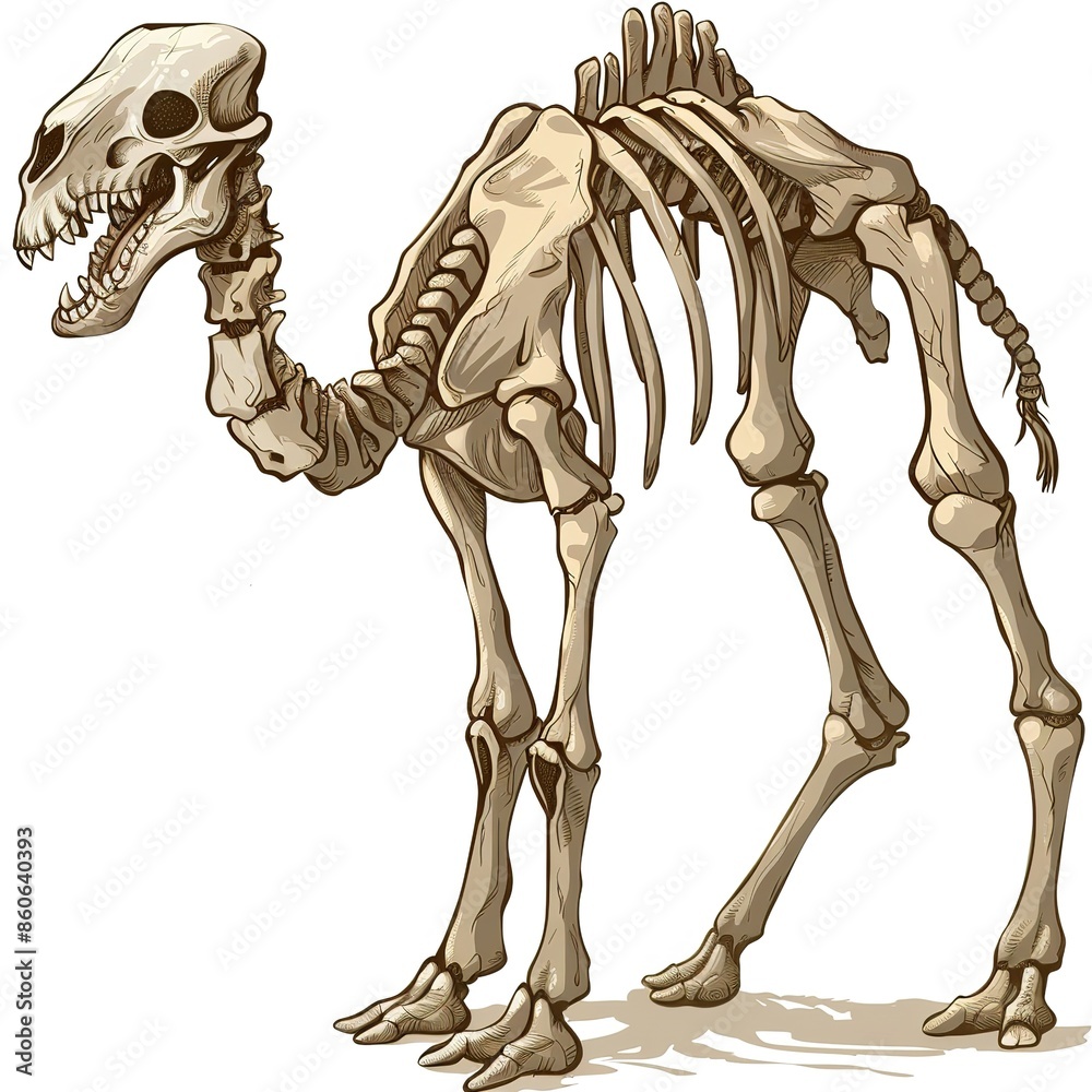Camel skeleton cartoon isolated whitebackground Stock Illustration ...
