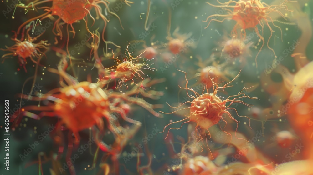 Borrelia spirochete bacteria magnified under microscope Stock ...