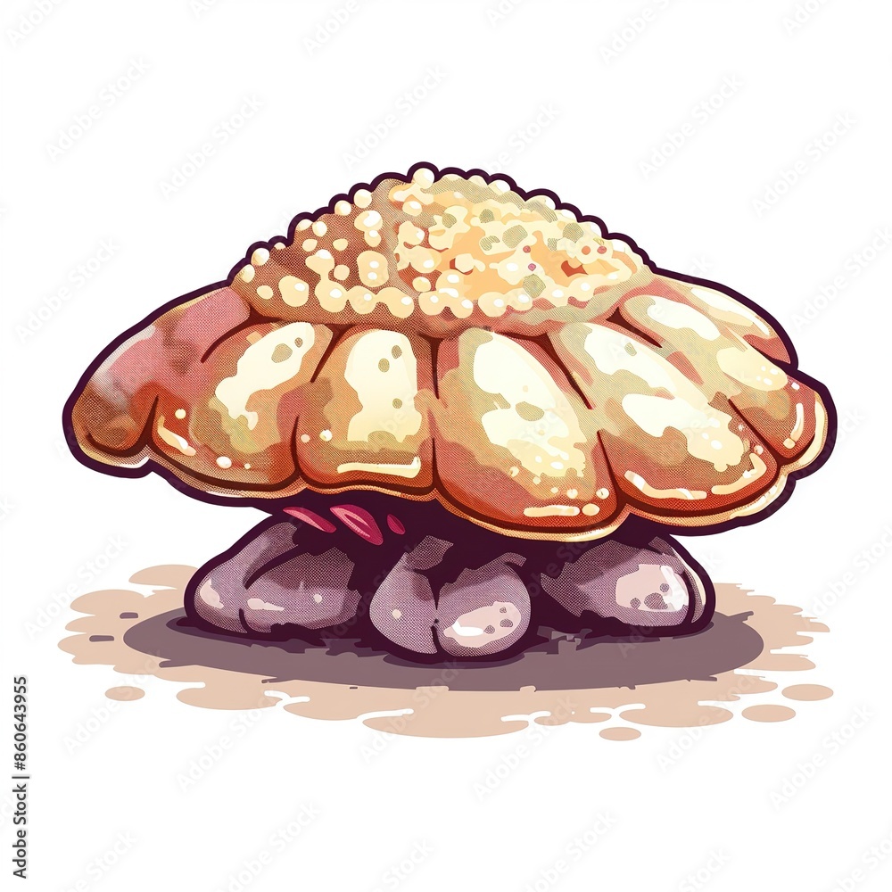 Clam 8-bit cartoon isolated whitebackground Stock Illustration | Adobe ...