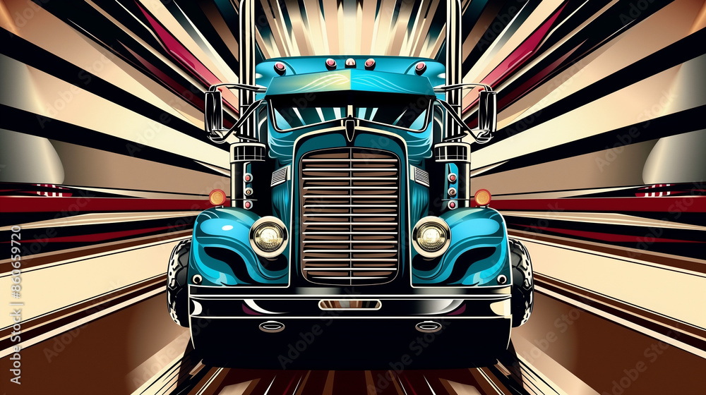 Big rig semi truck driving fast with motion blur background Stock ...