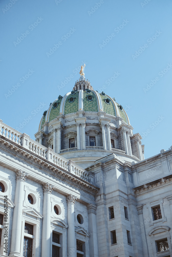 Pennsylvania State Capitol Architecture Buildings Looking Down State ...