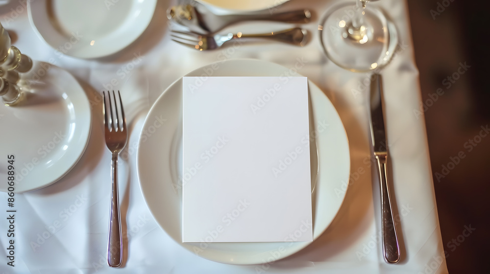 Festive wedding birthday party table setting with cutlery and plate ...