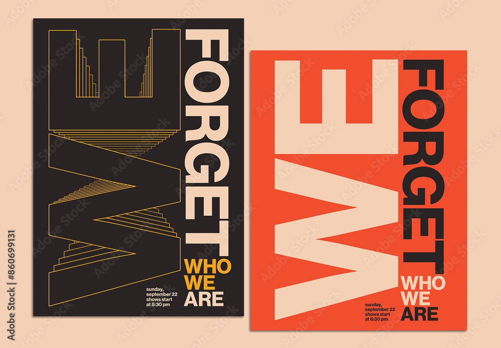Minimal Poster Layout with Bold Typography Design Stock Template ...