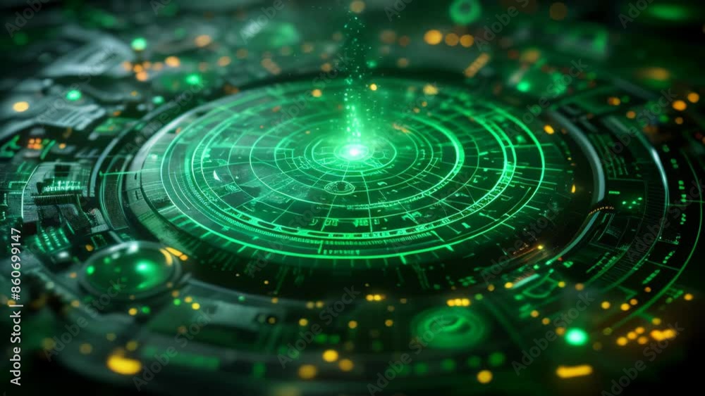 Radar display in black and green color. Stop the war campaign. Radar ...