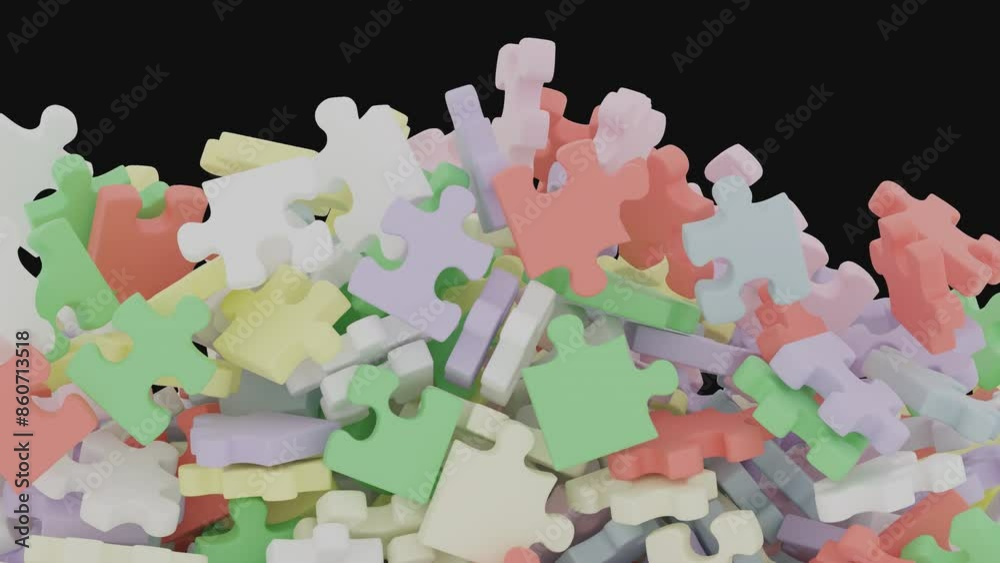 Falling Puzzle Pieces Animation Curtain Transition Effect Transparent ...
