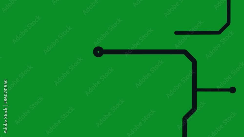 Electrical circuit animation on a green screen. The electrical circuit ...