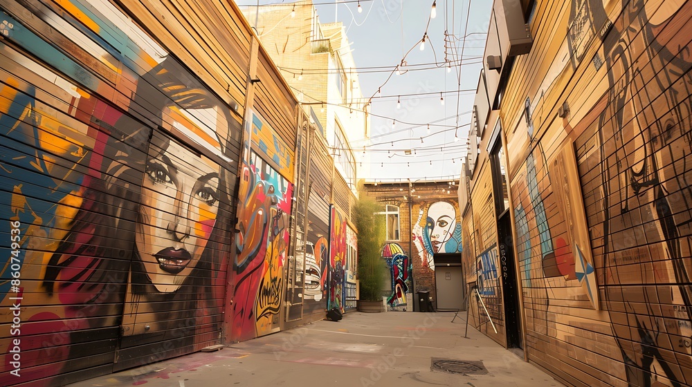 inner-city alley revitalization project featuring artistic wooden ...