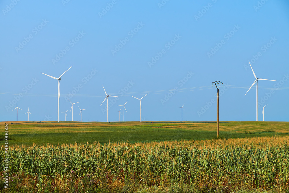 Electricity generating station. Alternative Energy Windmill Farm. Wind ...