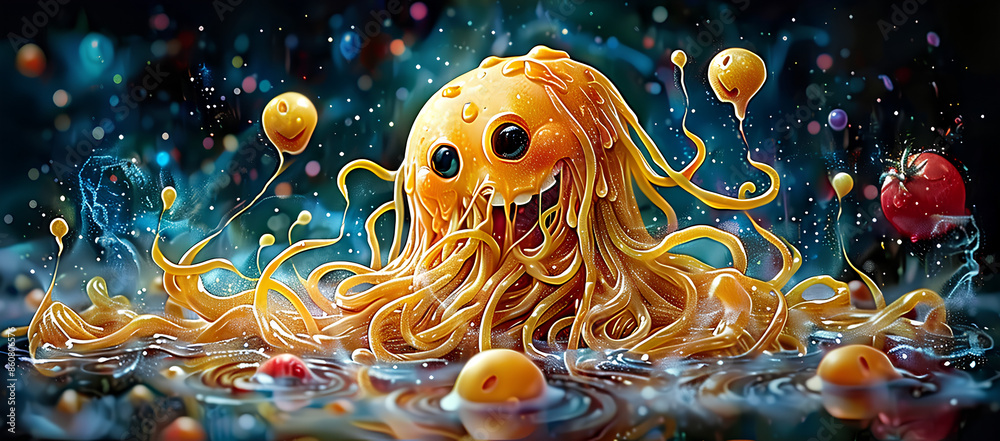 Spaghetti monster pasta flying halloween funny food pastafarian sauce ...