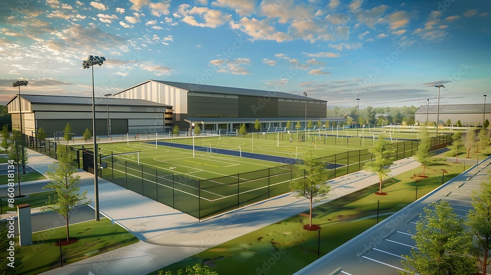 image of a new sports complex where all facilities are clad in James ...