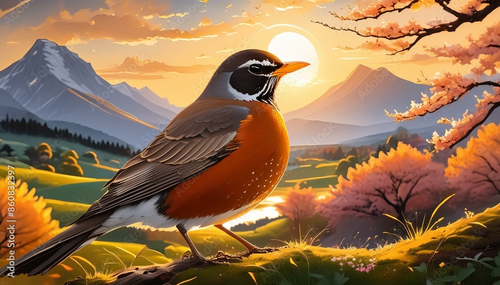 The American robin is a songbird in the thrush family. Thrushes are ...