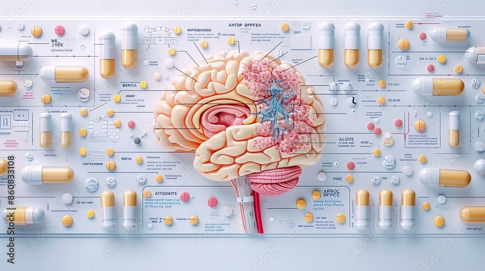Antidepressant Mechanism: Design an educational illustration showing ...
