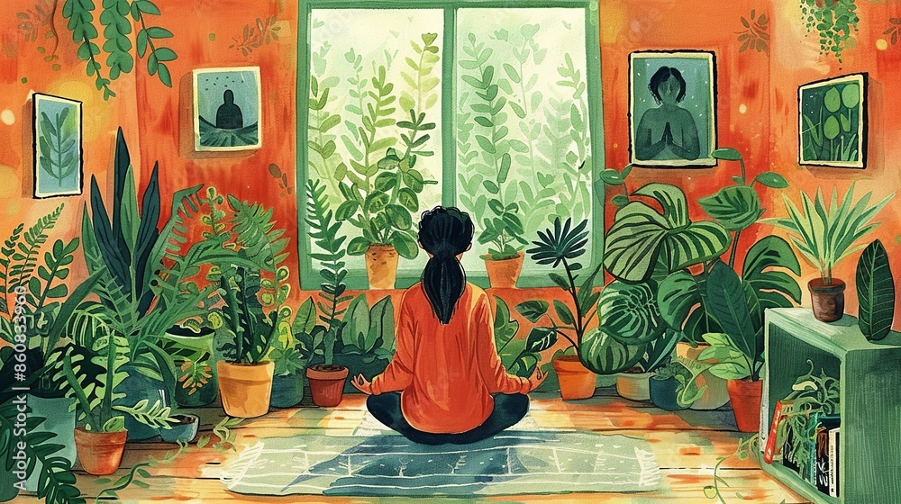 Managing Anxiety: Design an illustration that depicts various ways to ...