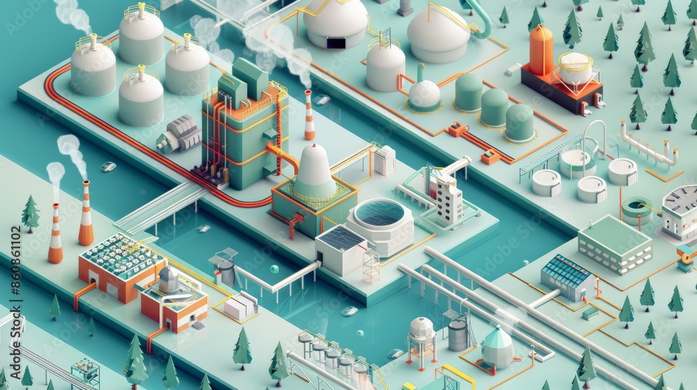the process of chemical electrolysis of water, showing water splitting ...