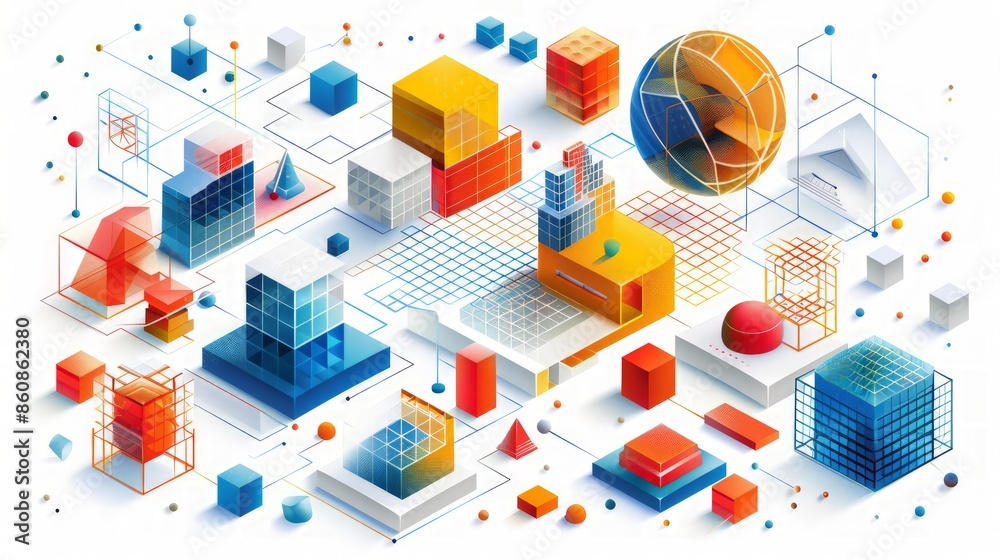the process of crystallography, showing crystal lattices, unit cells ...