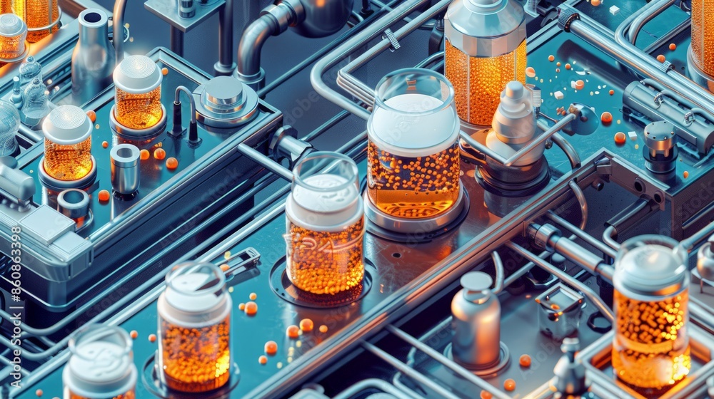 the process of fermentation, showing yeast cells, sugar breakdown, and ...