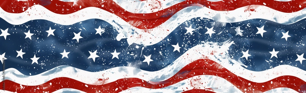 Patriotic American Flag Banner Art, US Election Campaign Backdrop ...