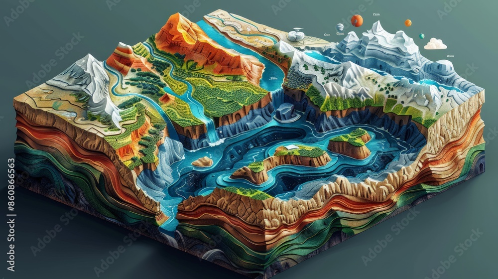 the principles of plate tectonics, showing tectonic plates, continental ...