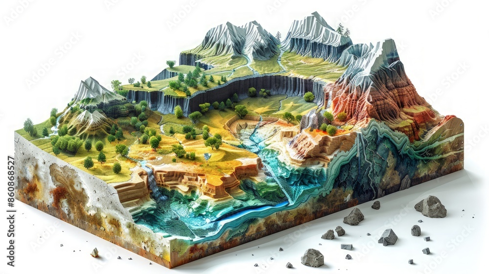 the principles of geomorphology, showing landform development, tectonic ...