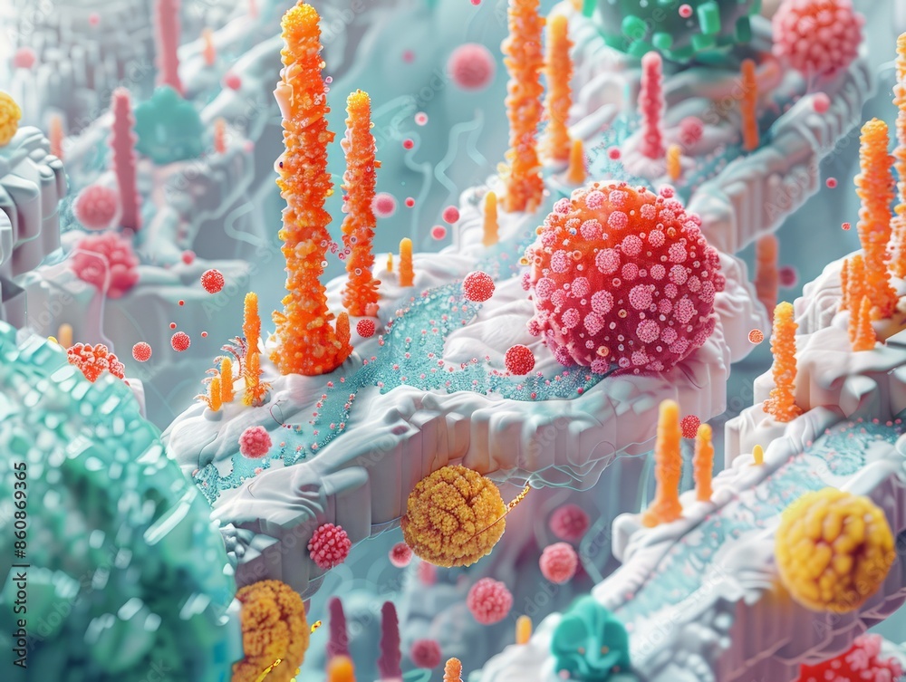 the human immune system, showing white blood cells, antibodies, and ...