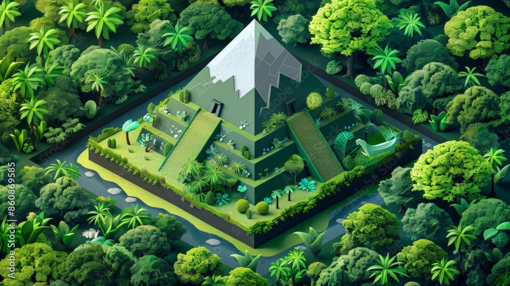 the process of ecological pyramids, showing energy pyramid, biomass ...