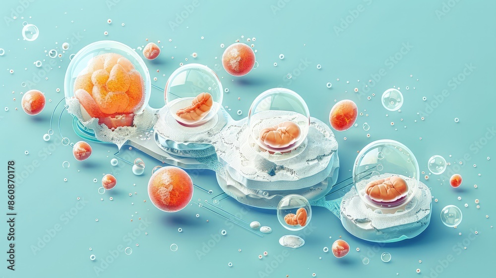 the process of human embryonic development, showing fertilization ...