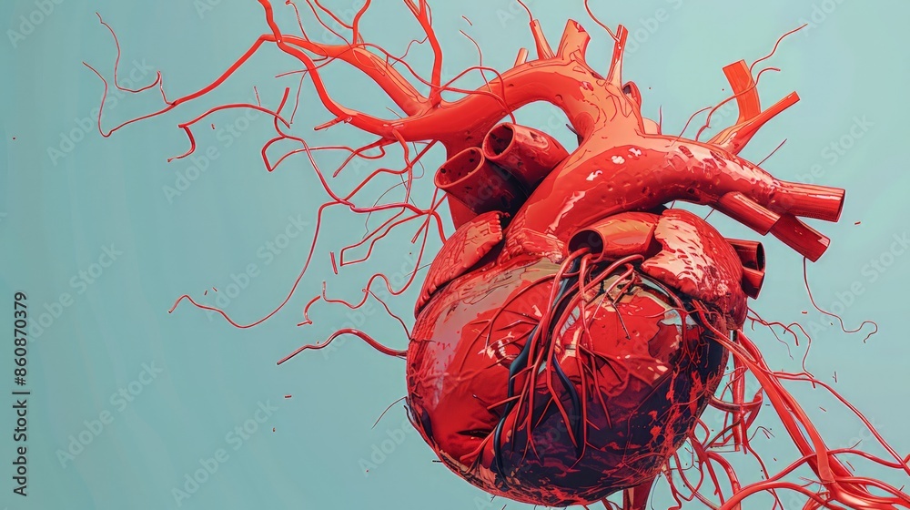 the process of human blood circulation, showing heart chambers ...