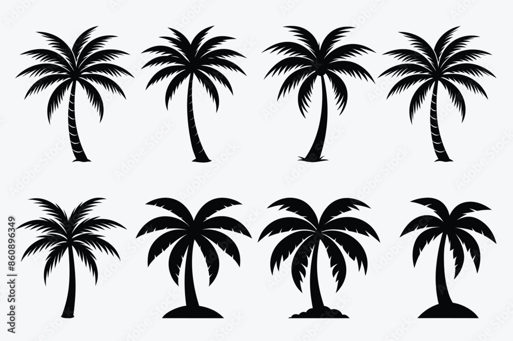 palm tree line art silhouette vector palm, tree, vector, line, art ...
