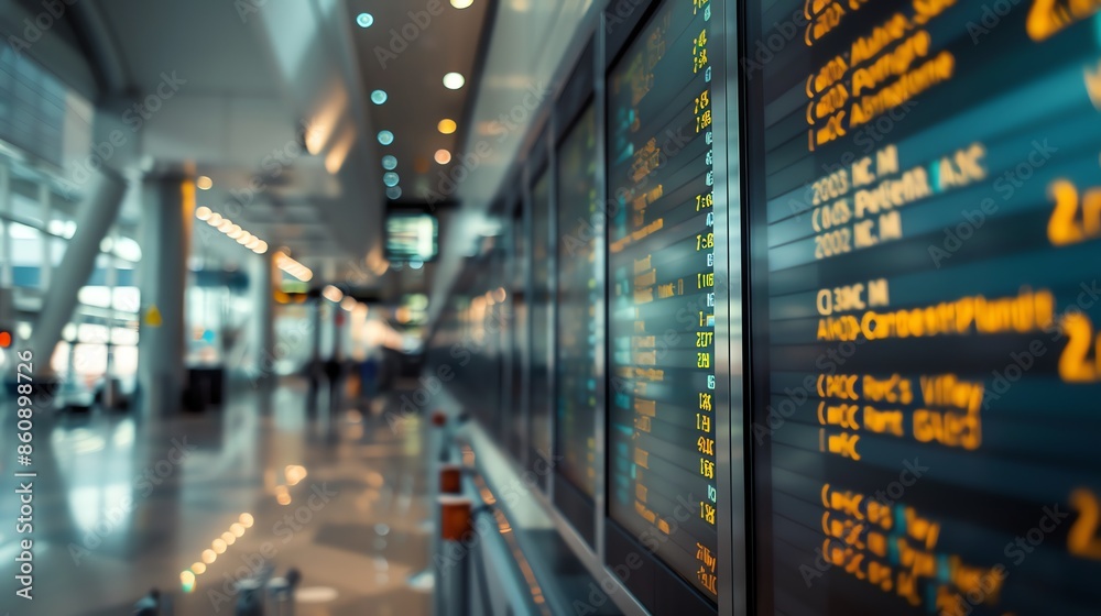 illustration of flight schedules at international airports, modern ...