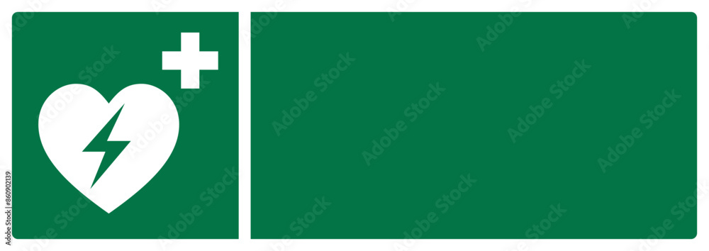 iso emergency and first aid safety signs automated external heart ...