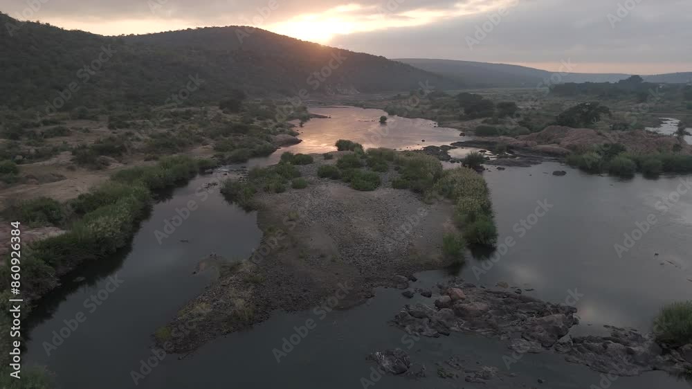 Komati River comes alive with the first golden rays of sunrise ...