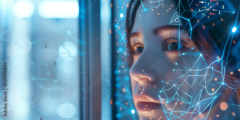 AI-Driven Facial Recognition with Advanced Neural Network Futuristic ...