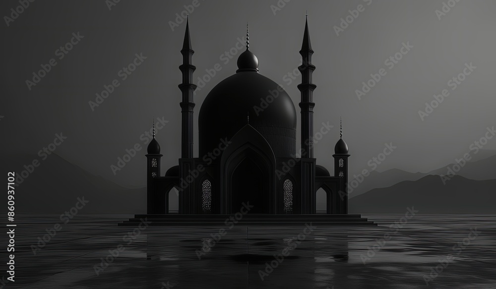 mosque red icon. symbol. ornament. element. minaret. illustration of a ...