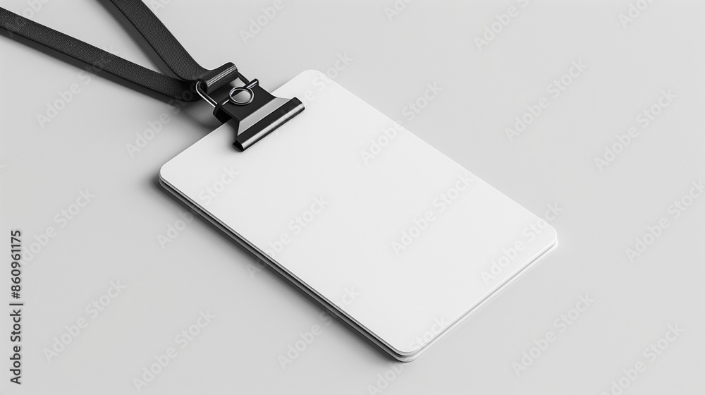 mockup blank white id card with lanyard, white background, Ai generated ...