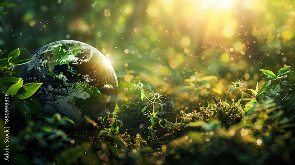 World Environment Day, Globe with Green Trees, Design Concept for ...