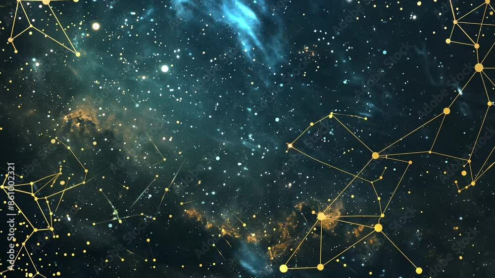 starry sky astrology star constellation background seamless looping ...