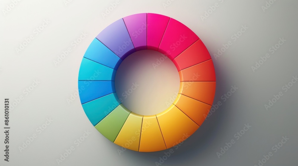 A colorful pie chart is displayed on a blue background. The chart is ...