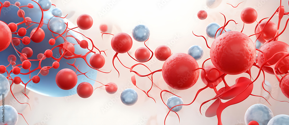 Blood cell red 3d background vein flow platelet wave cancer medicine artery abstract. Red cell ...